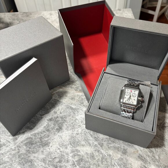 Michele | Accessories | Michele Deco Chronograph Stainless Steel Womens ...